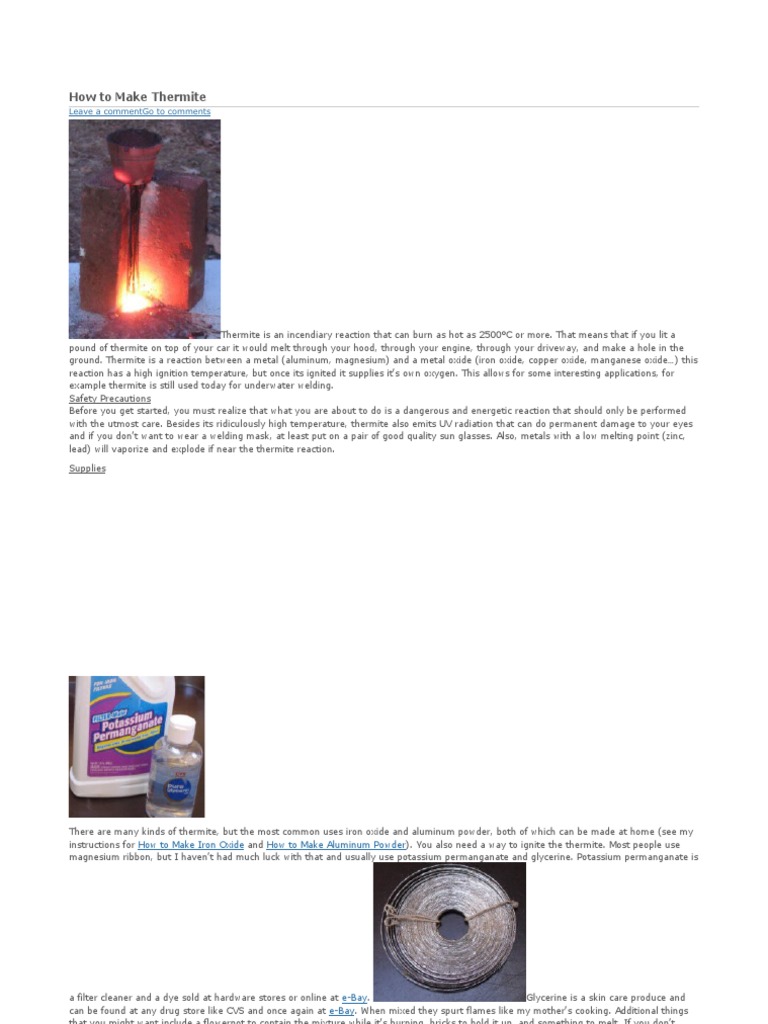 How To Make THERMITE | PDF | Oxide | Metals