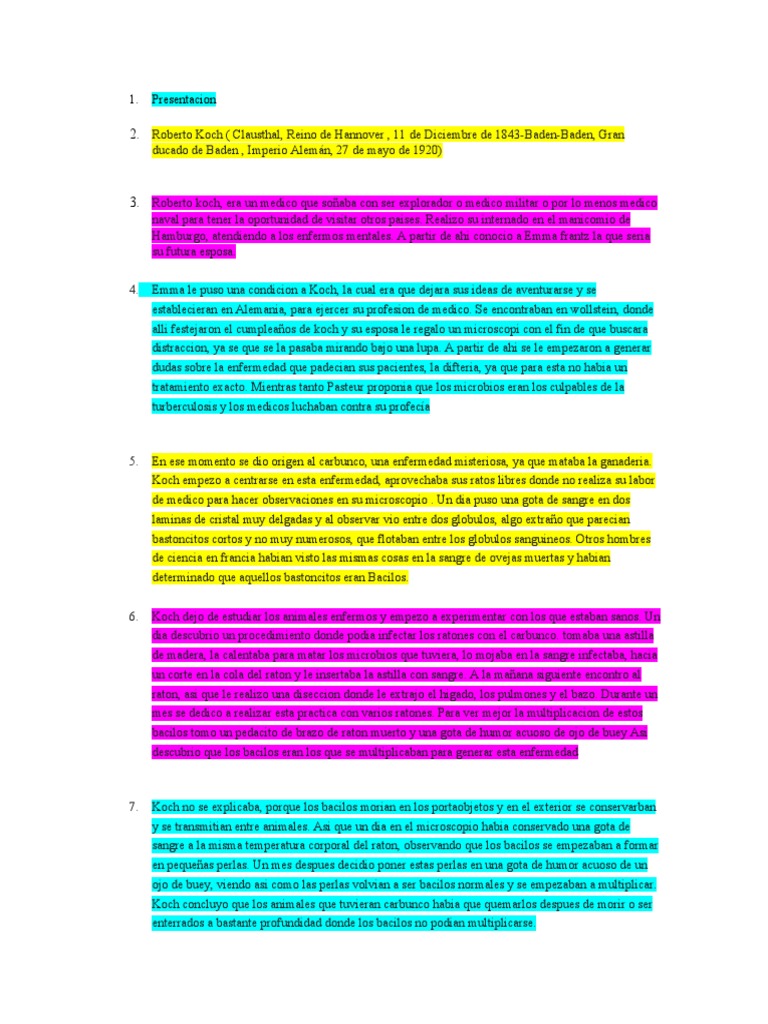 Roberto Koch | PDF | Microorganismo | Medicina