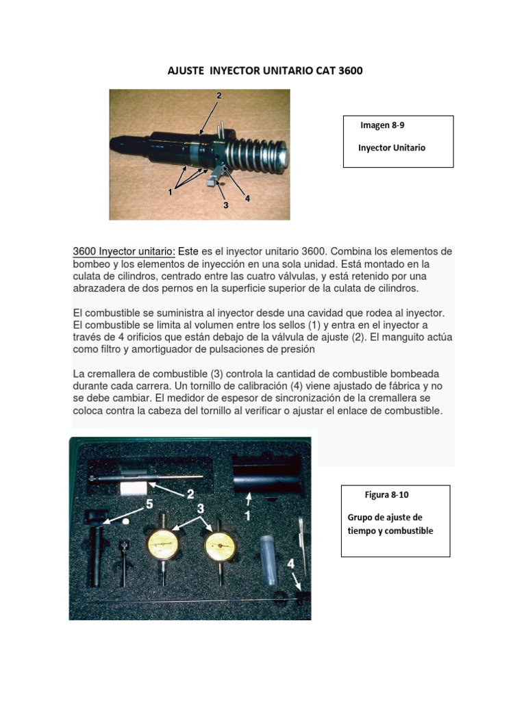 Calibracion Inyector Cat 3600 | PDF | Inyección de combustible ...