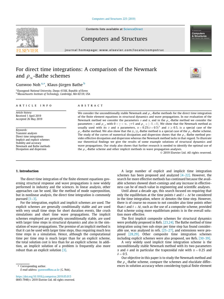 Computers and Structures: Gunwoo Noh, Klaus-Jürgen Bathe | PDF | Waves ...