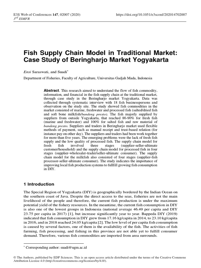 Fish Supply Chain Model in Traditional Market: Case Study of ...