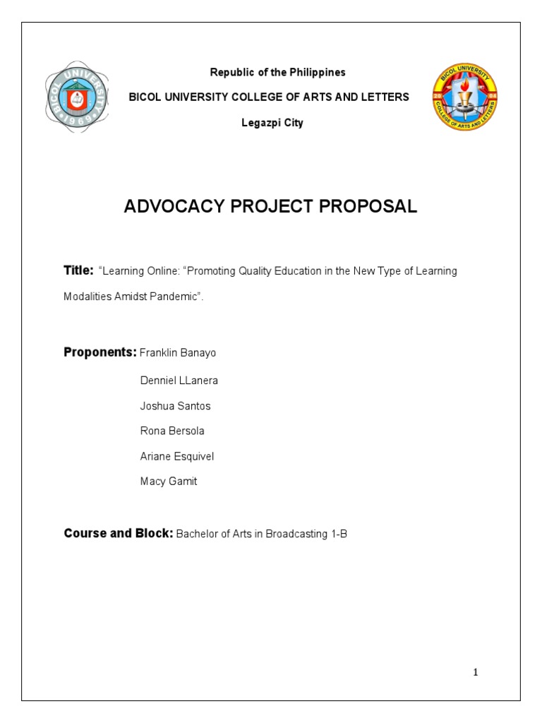 Advocacy Project Proposal Group 3 | PDF | Educational Technology ...