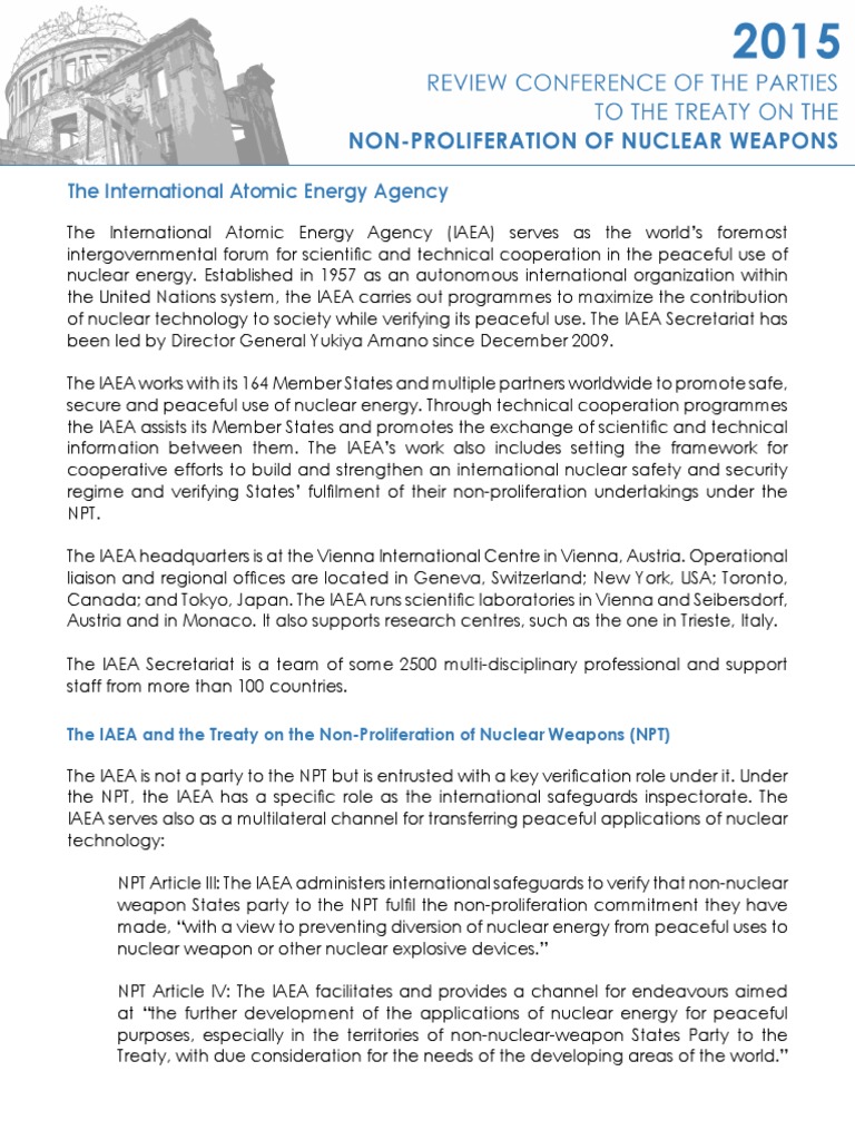 IAEA Factsheet | PDF | International Atomic Energy Agency | Nuclear ...