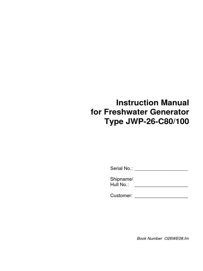 Instruction Manual For FWG | PDF | Transparent Materials | Chemical Engineering