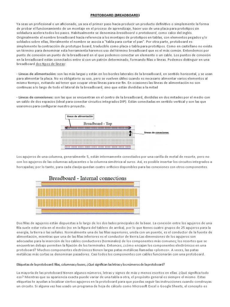 Protoboard Mp Pdf Bienes Manufacturados Ingenieria Eléctrica