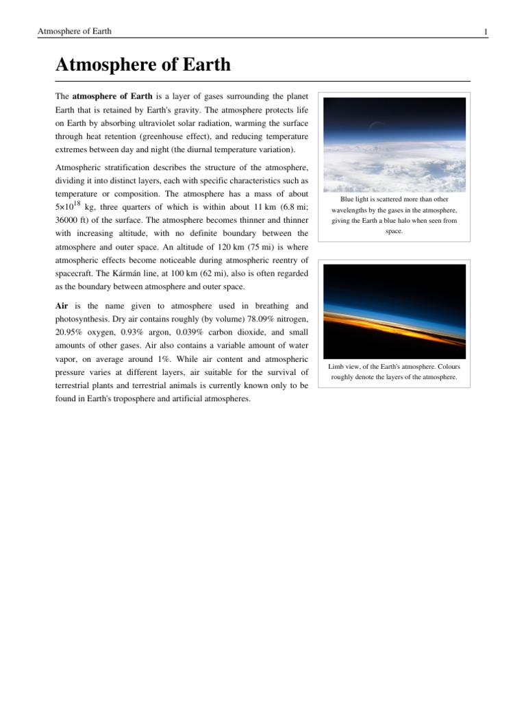 The Layers of Earth's Atmosphere | PDF | Troposphere | Atmosphere Of Earth