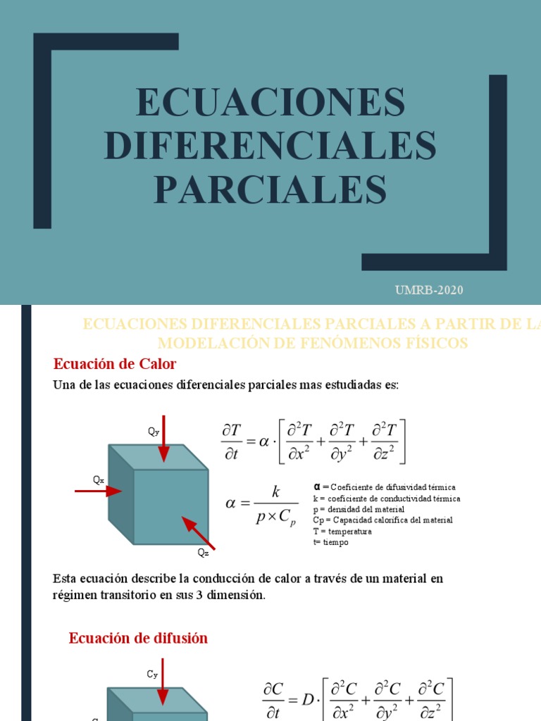 Ecuaciones Diferenciales Parciales | PDF | Ecuación diferencial parcial | Ecuaciones