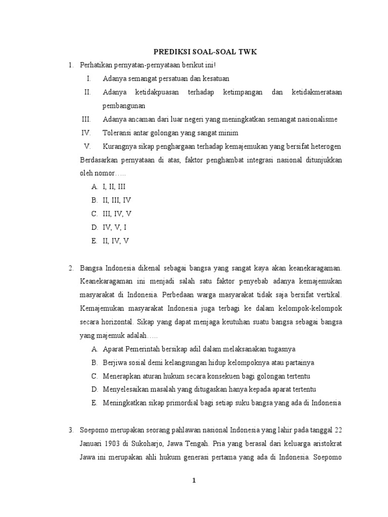 Latihan Soal TWK 2 | PDF