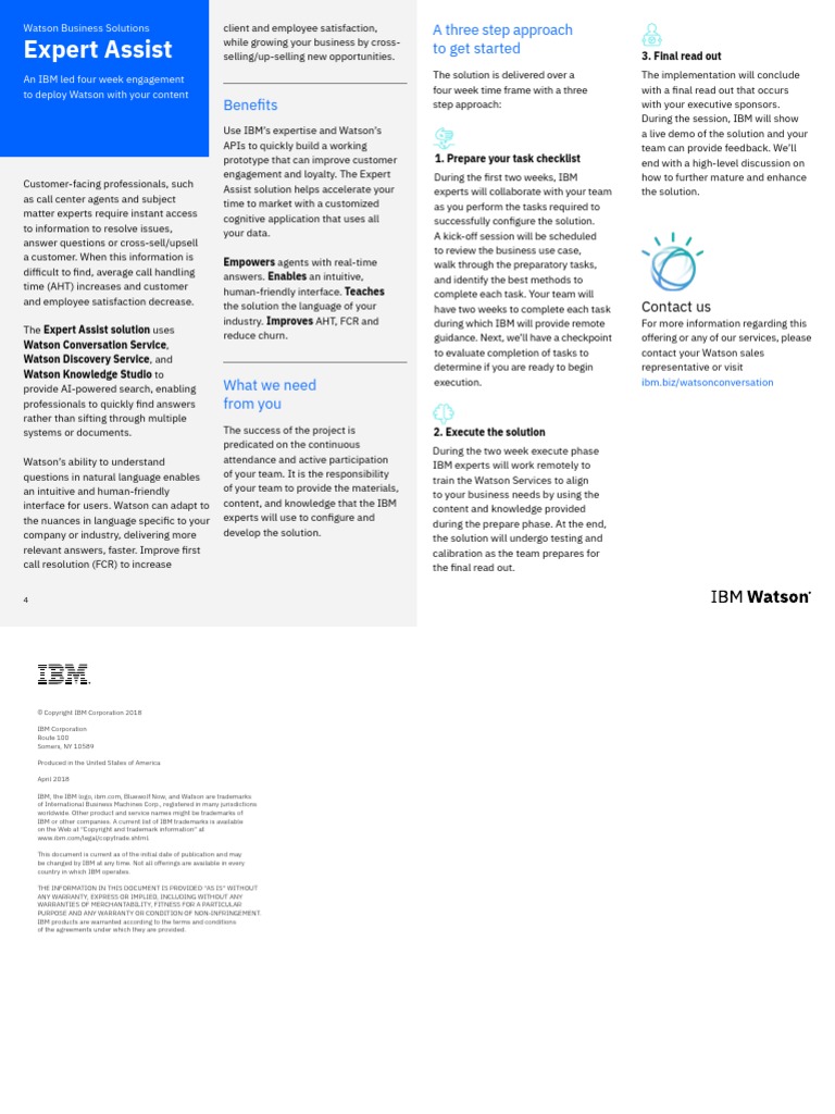 IBM Watson ExpertAssist | PDF | Watson (Computer) | Expert