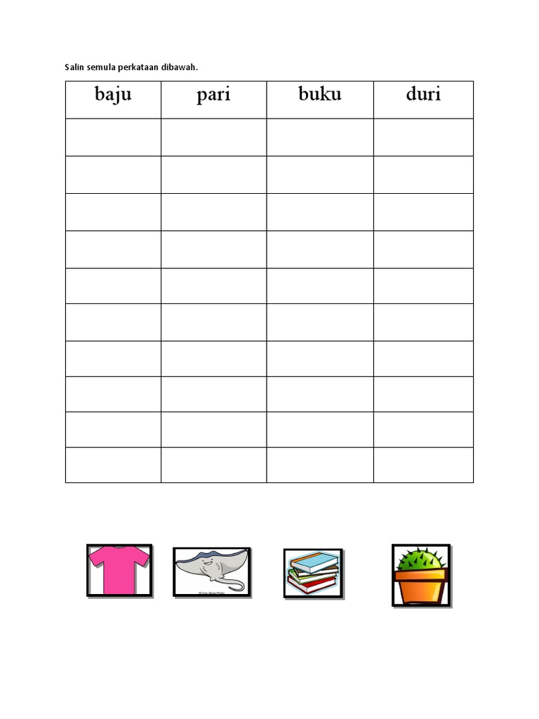 Salin Semula Perkataan Dibawah | PDF