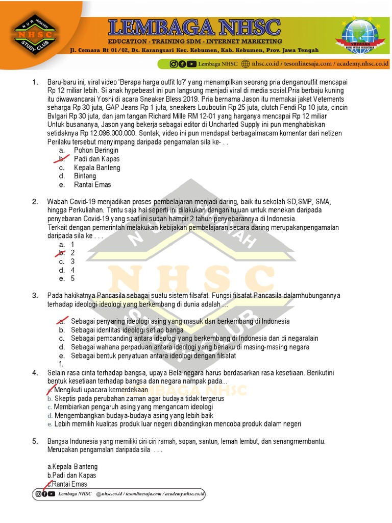 TWK 11-10-2021 Siswa | PDF | Ilmu Sosial | Kajian Bahasa Asing