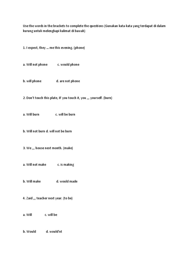 Soal-Simple Future Tense | PDF