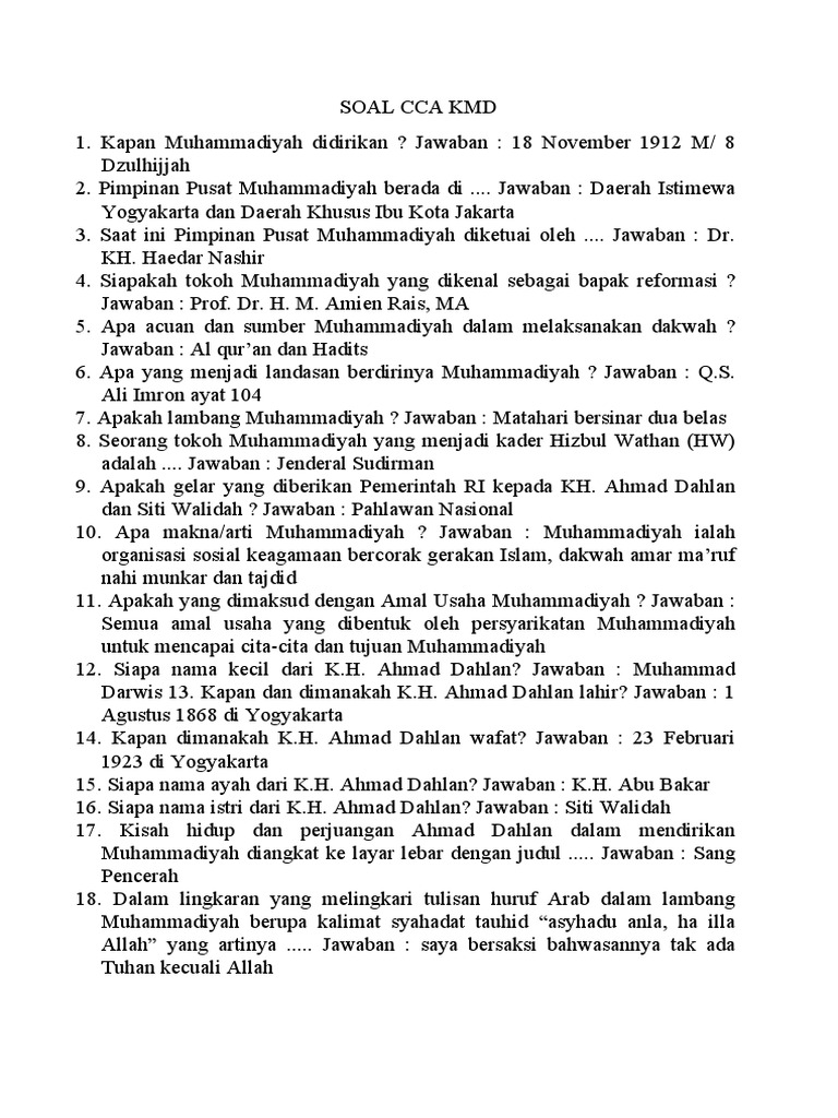 Soal Cca KMD | PDF