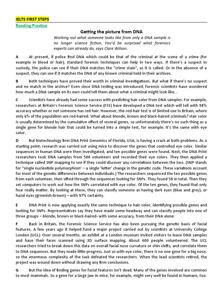 Getting The Picture From DNA | PDF | Single Nucleotide Polymorphism ...