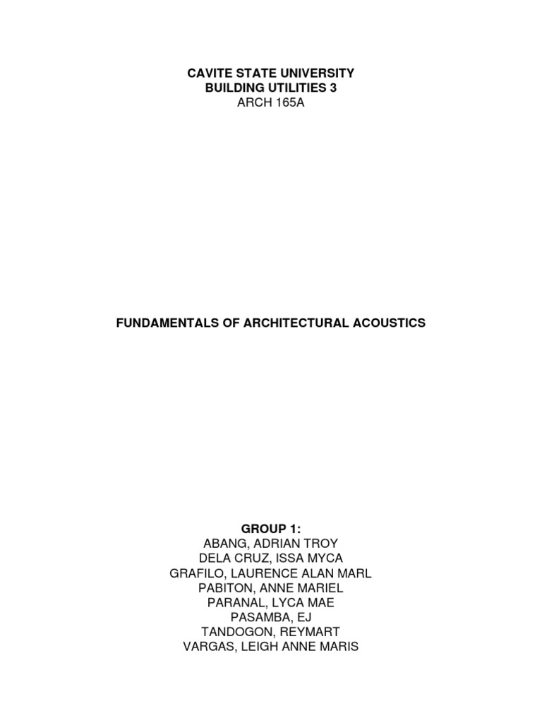 Building Utilities 3 - Fundamentals of Architectural Acoustics | PDF ...
