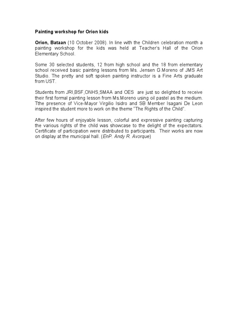 Writeup - Painting Workshop | PDF