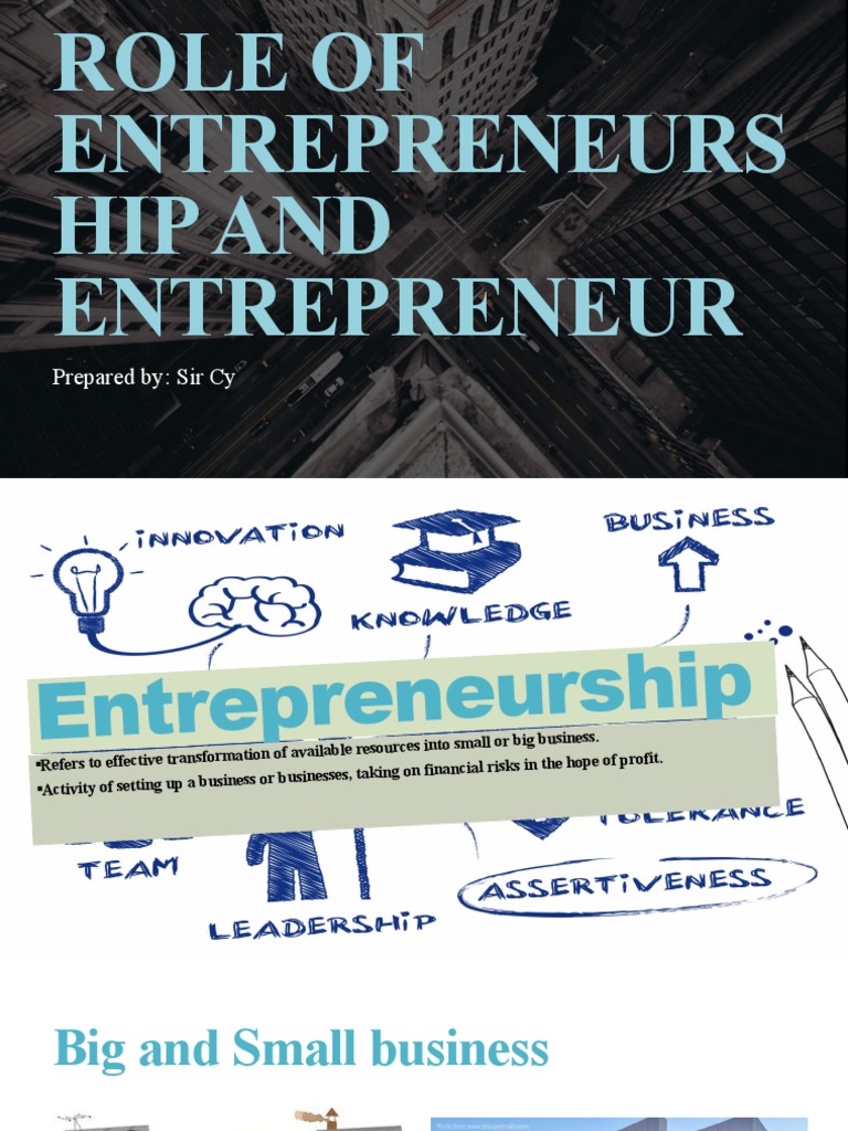 GR 5 PPT Week 1 - Role of Entrep | PDF | Entrepreneurship | Business