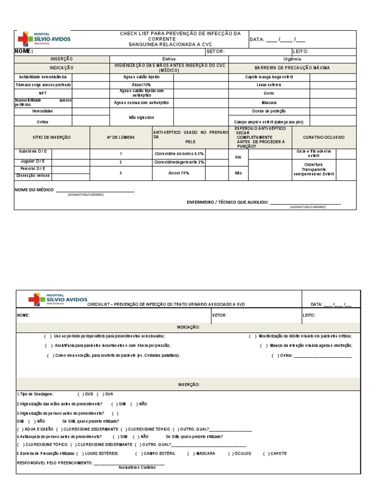 Bundle CVC e Check List Itu | PDF | Medicina Clínica | Especialidades ...