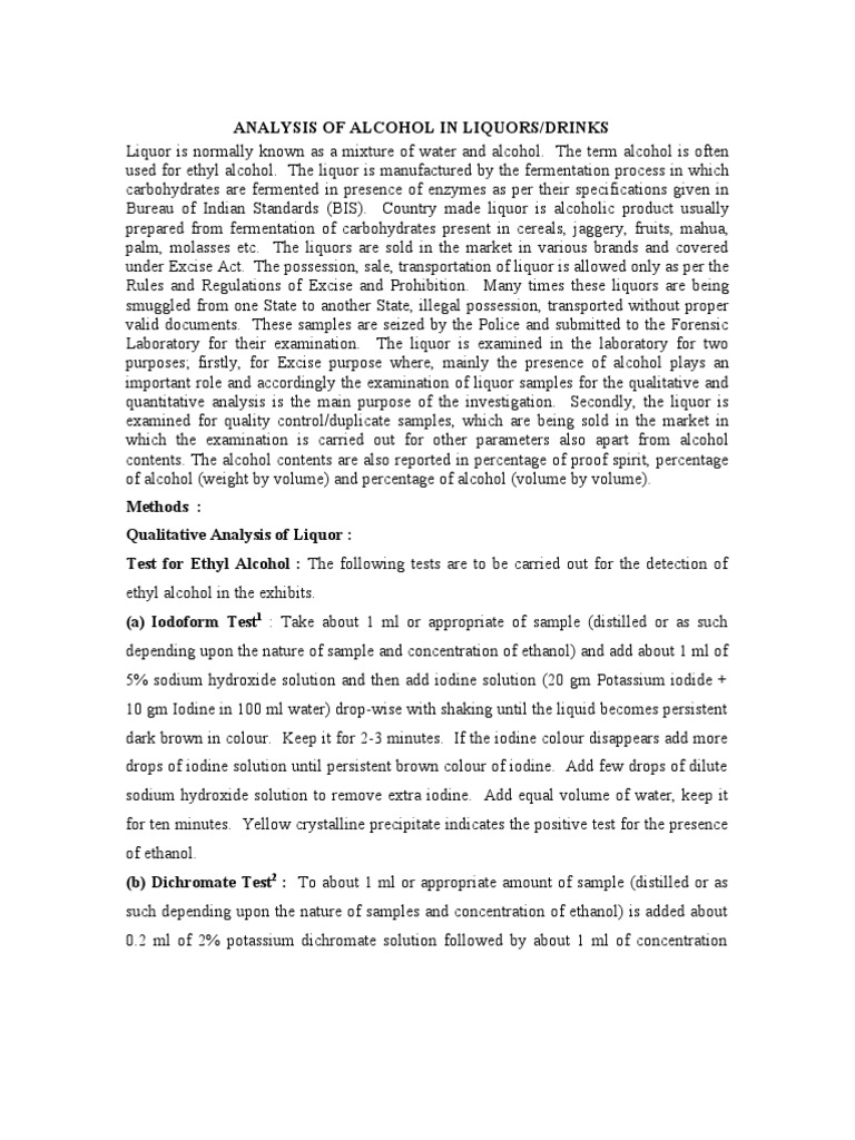 A Alcohol | PDF | Ethanol | Iodine