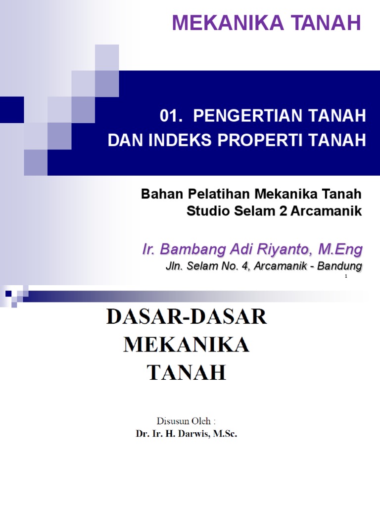 01 Pengertian Tanah Dan Indeks Properti Tanah Rev-2 | PDF | Sains ...