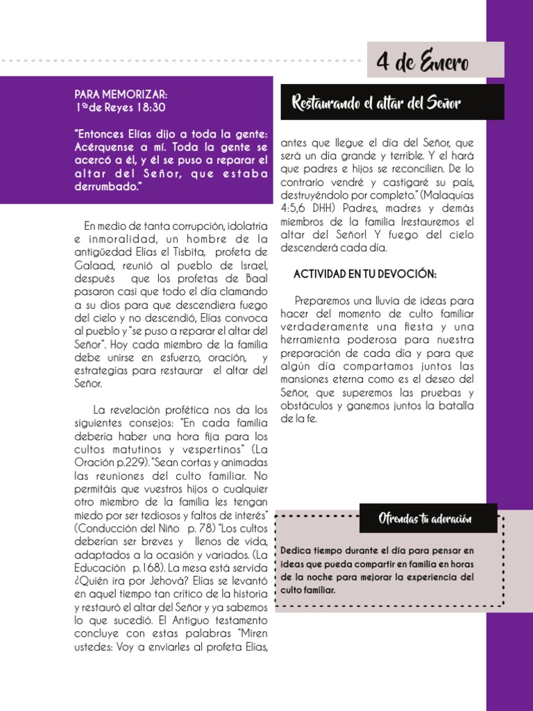 Restaurar el Altar Familiar | PDF | Elijah | Oración