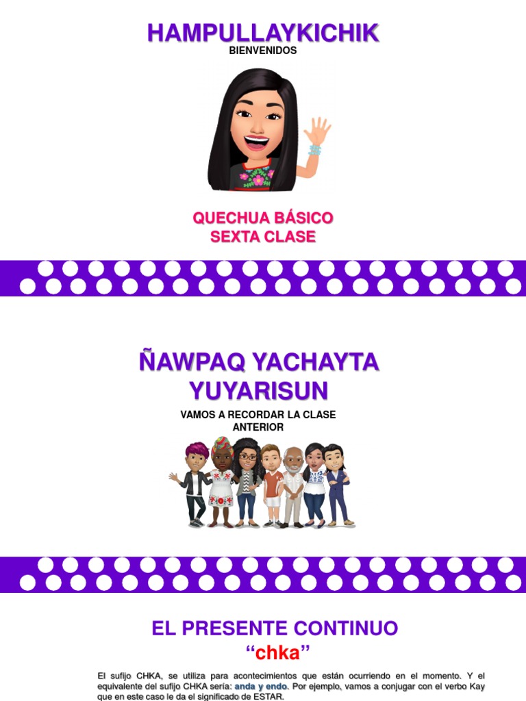 Quechua Básico 1 - Runasimipi Niykuy Sexta Clase 2020 | PDF | Verbo | Lingüística