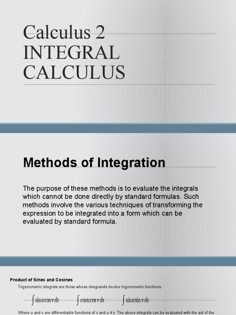 Methods for Integrating Trigonometric Functions | PDF | Trigonometric ...