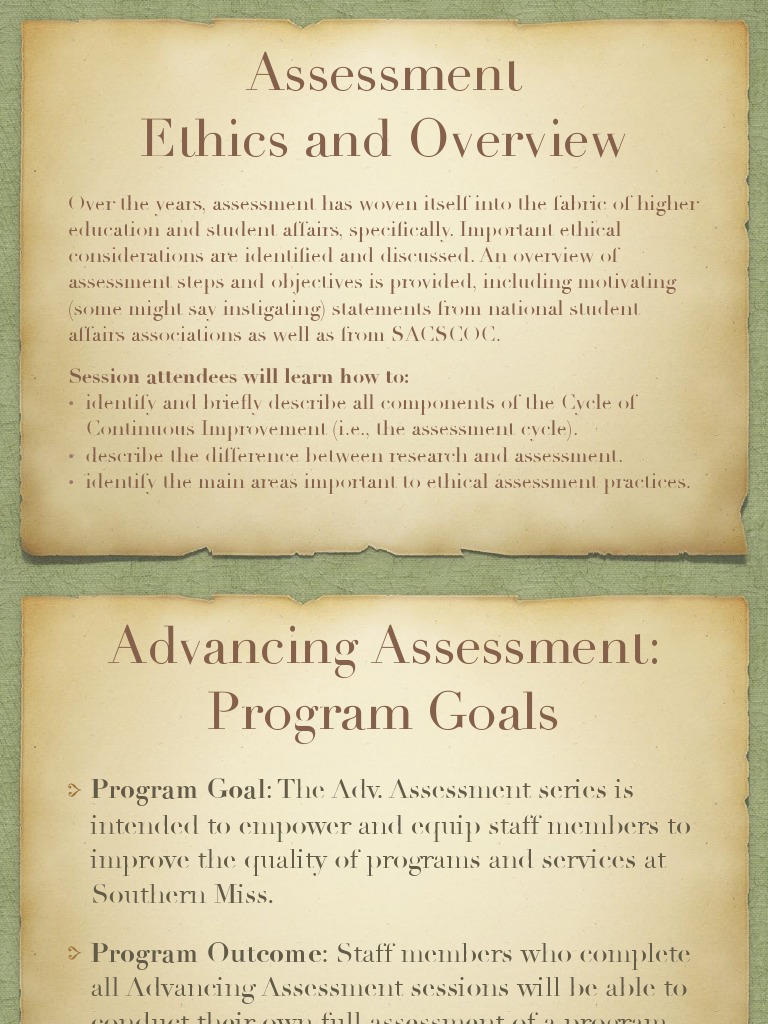 Assessment Ethics Overview | PDF | Educational Assessment | Goal