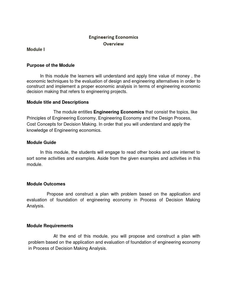 Introduction to Engineering Economics | PDF | Engineering | Evaluation