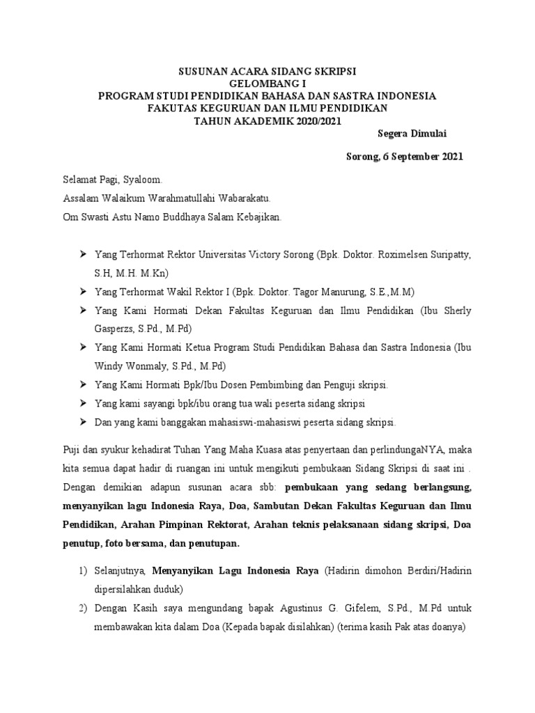Acara Seminar Proposal Skripsi | PDF
