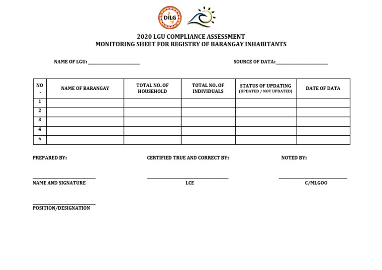 Registry of Barangay Inhabitants 1 | PDF