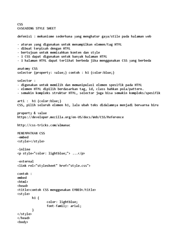 Panduan Dasar CSS untuk Pemula | PDF