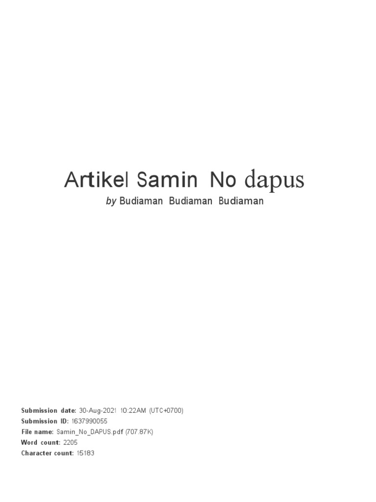 Artikel Samin No Dapus | PDF