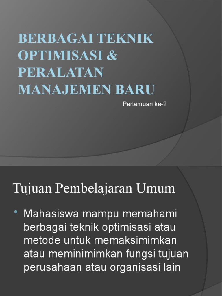 2.optimisasi Ekonomi | PDF
