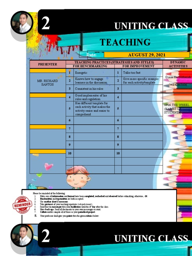 Teaching Repertoire: Uniting Class | PDF | Cognition | Applied Psychology