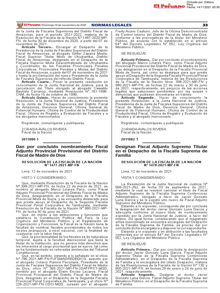 Normas Legales: El Peruano | PDF | Fiscal | Ley común