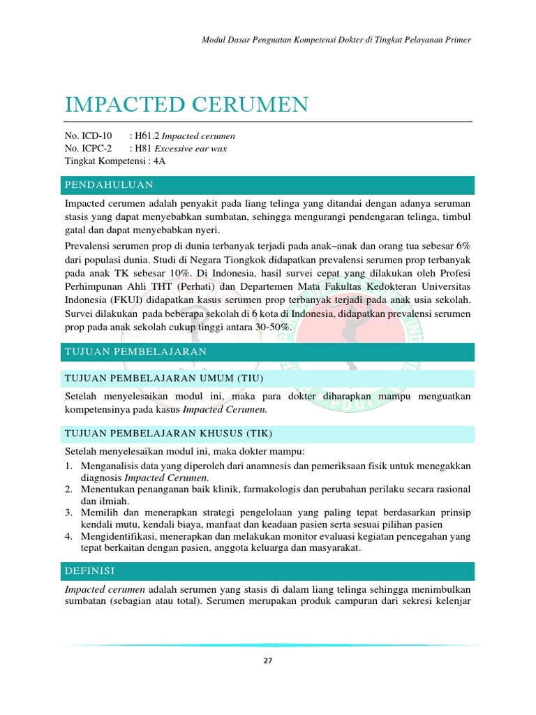 Impacted Serumen | PDF