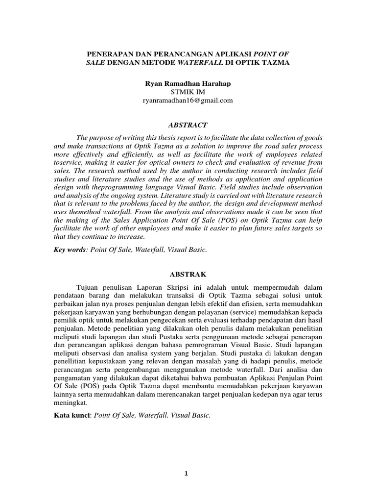 Ryan Ramadhan Harahap - Jurnal Aplikasi Point of Sale | PDF