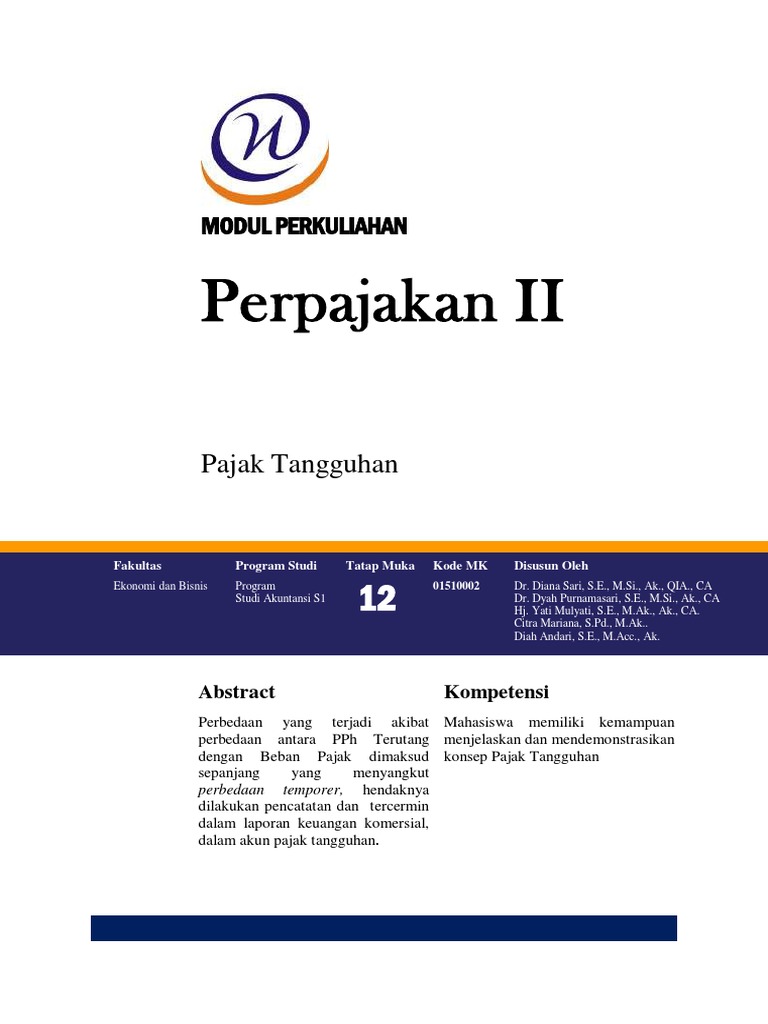 Modul Perpajakan II - Pajak Tangguhan | PDF
