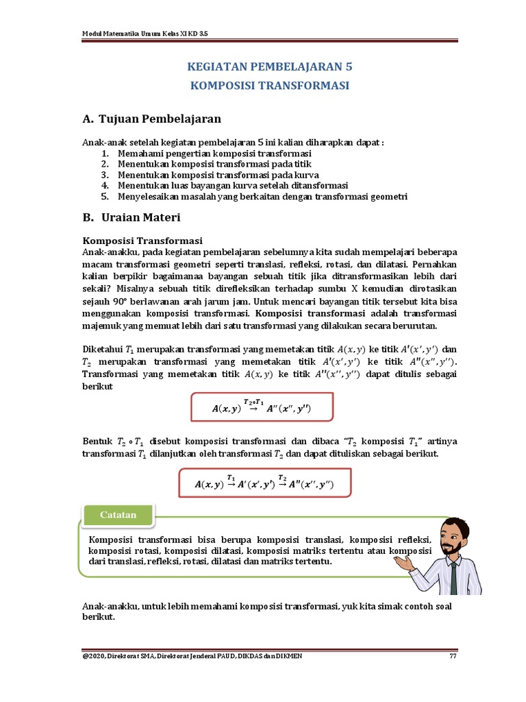 Bahan Ajar Komposisi Transformasi | PDF