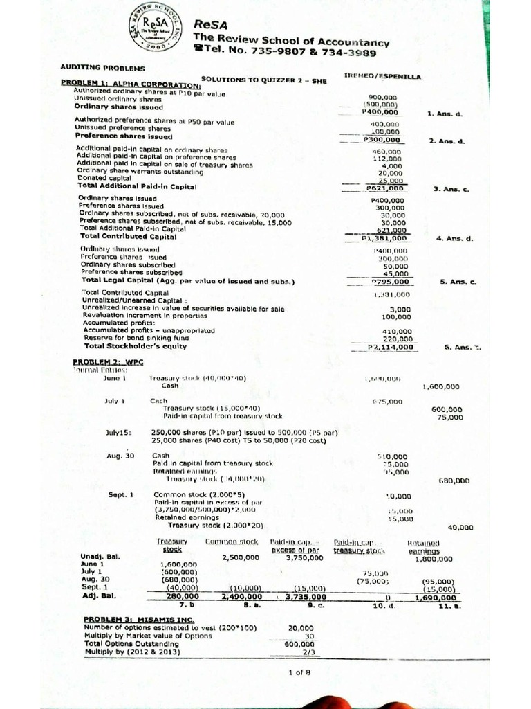 Resa Solution Audit Quizzer PDF Free | PDF