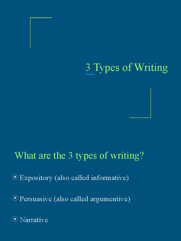 3 Types of Writing | PDF