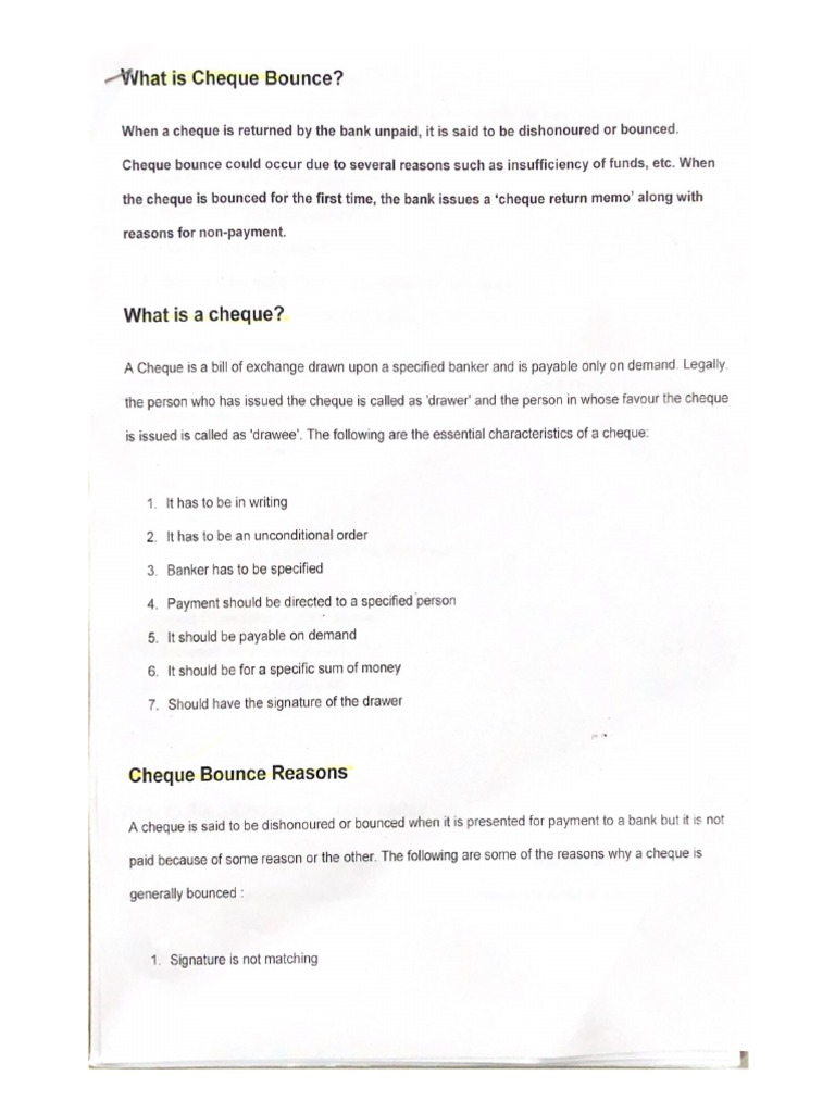 Cheque Bounce | PDF