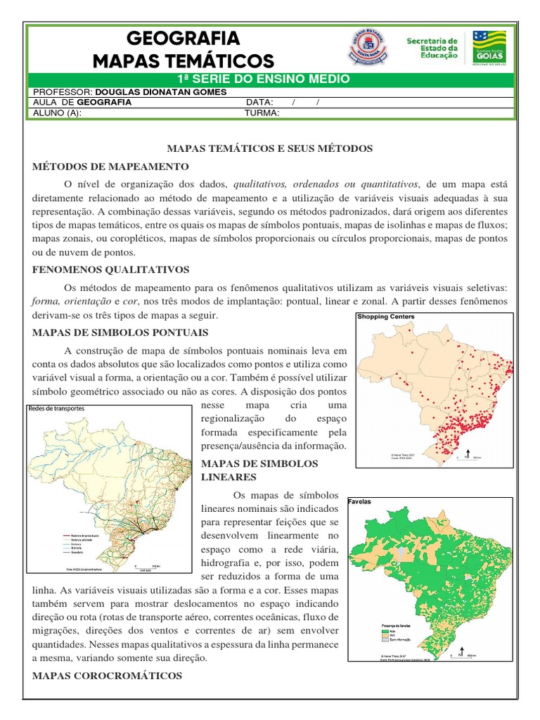 1 Ano Aluno Texto - Mapas Temáticos | PDF