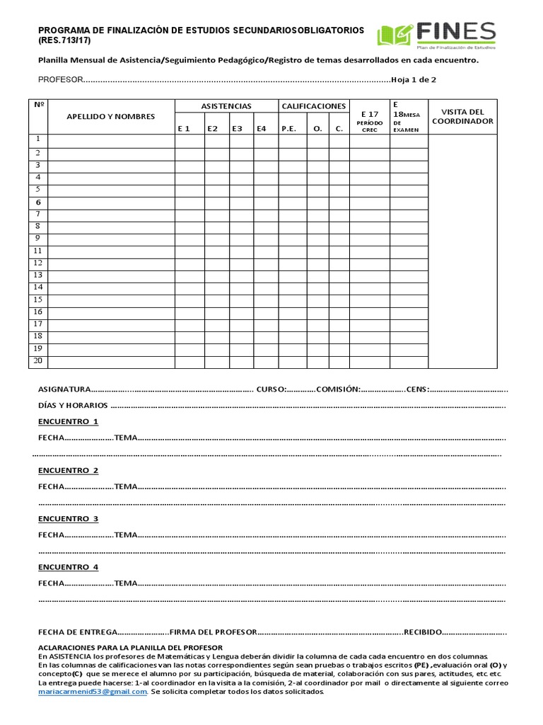 Planilla Mensual Profesor 2018 | PDF