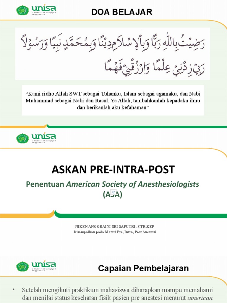 Klasifikasi ASA dalam Anestesi | PDF | Sains & Matematika