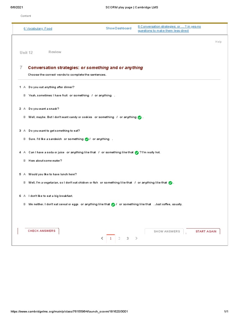SCORM Play Page - Cambridge LMS 16 | PDF