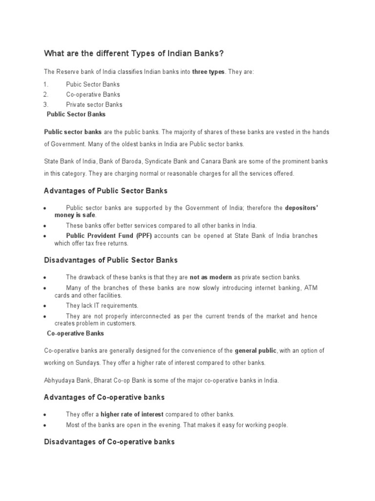 Guide to Indian Bank Types | PDF | Banks | Economies