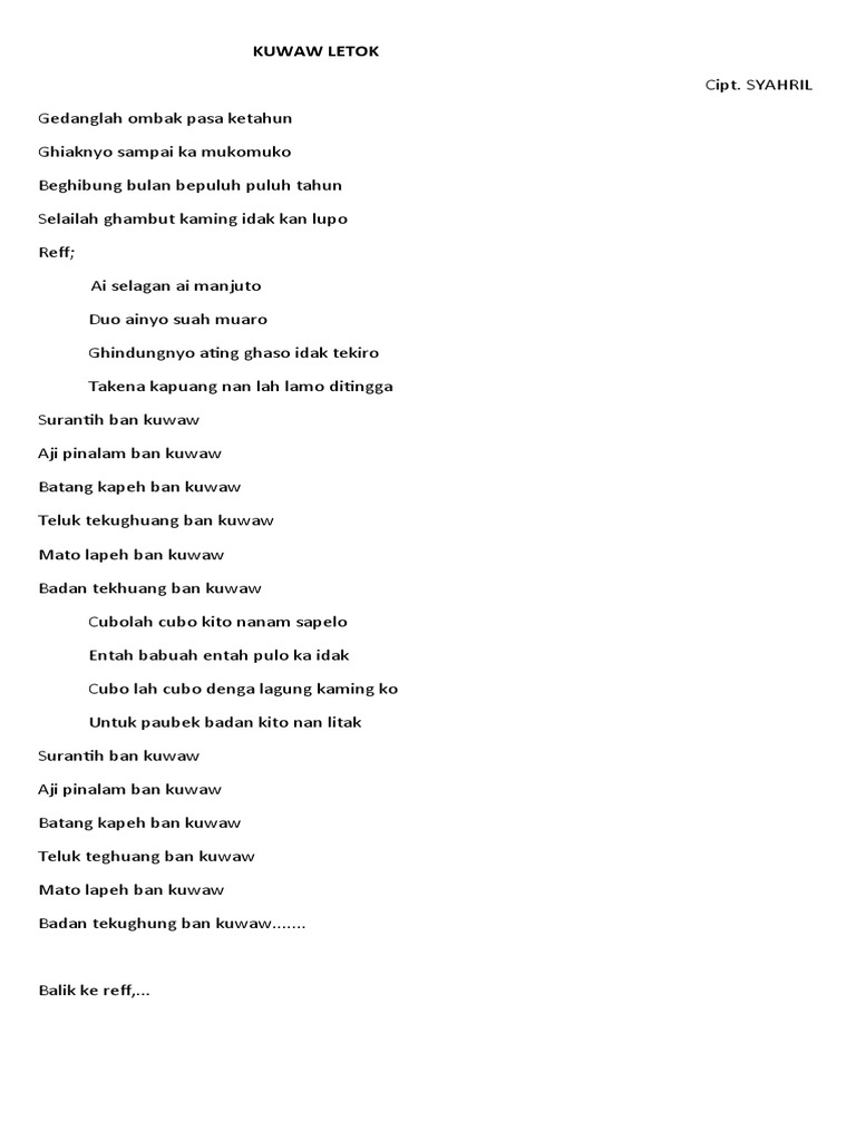 Kuwaw Letok | PDF