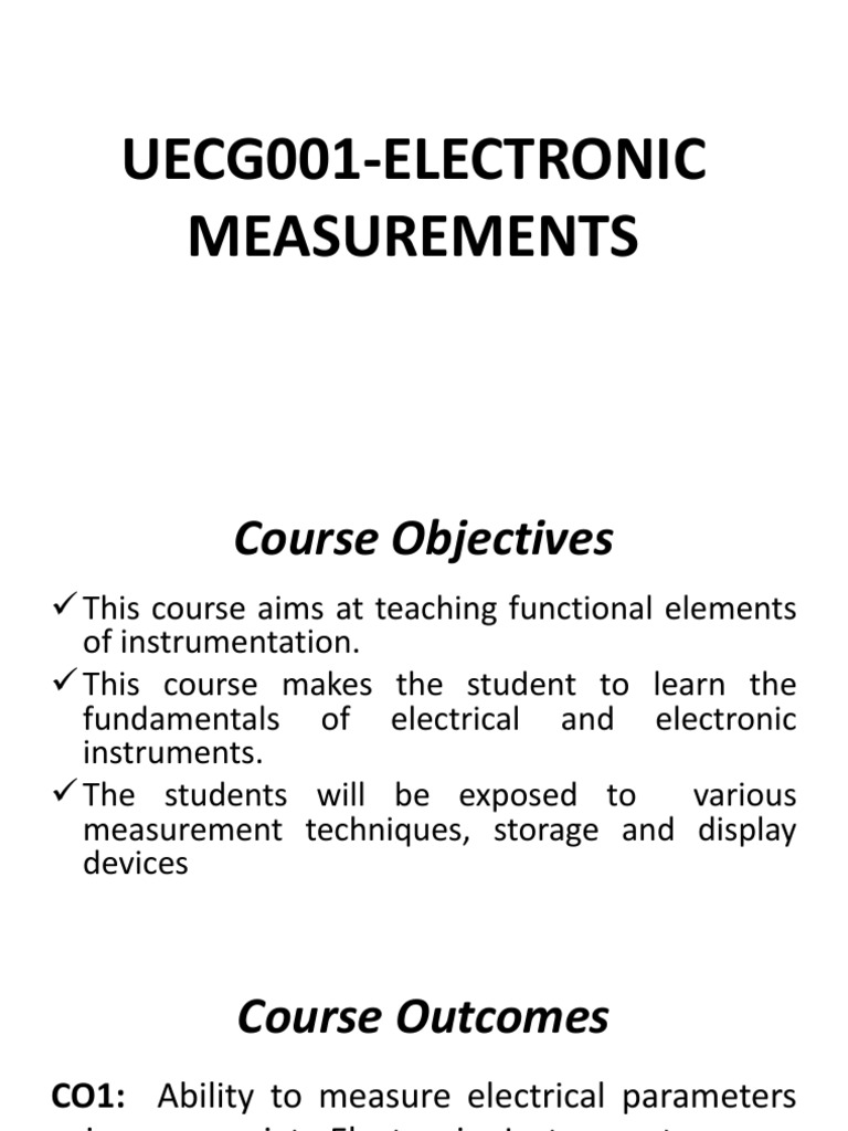 Electronic Measurements | PDF | Calibration | Observational Error